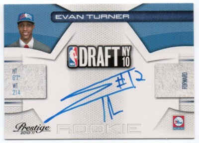 2010-11 Prestige NBA Draft Class Signatures #2 Evan Turner RC Auto 069/ ...