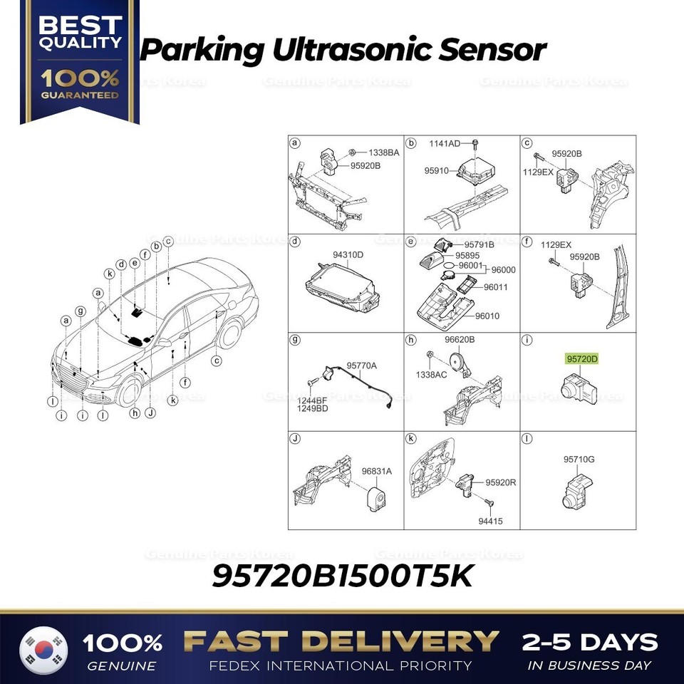 ⭐Genuine⭐ Parking Ultrasonic Sensor 95720B1500T5K for Hyundai Genesis ...