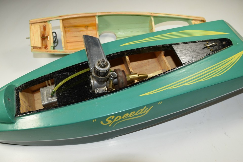 Tether Boat Streamlined Gas Powered Speed Record Japan Hand Made 1950 ...
