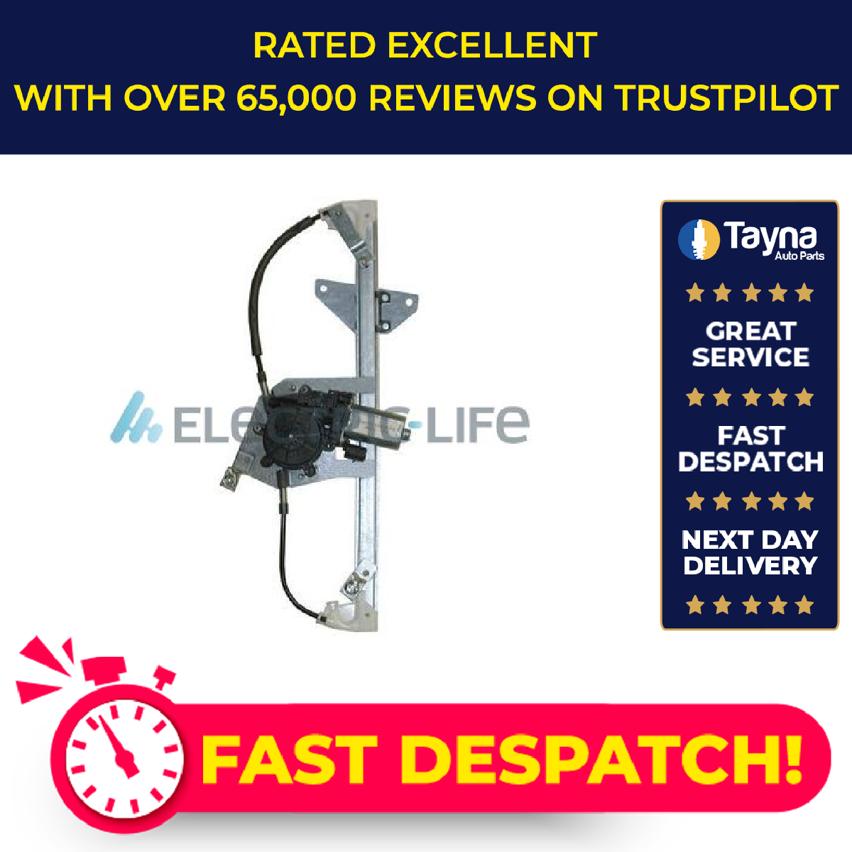 Electric Window Regulator w/motor fits SAAB 9-3 YS3F 1.9D Rear Left 04 ...