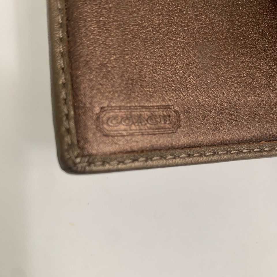 Vintage Coach signature LARGE "C" Wallet Tan Canvas/Leather pockets ...