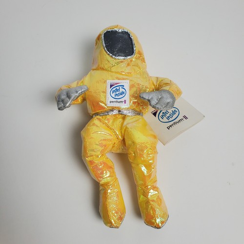 Intel Astronaut Space Man Plush 8" Yellow Metallic Bunny People Vintage ...