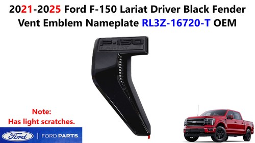 2021-2025 Ford F150 Lariat Driver Black Fender Vent Emblem Nameplate ...