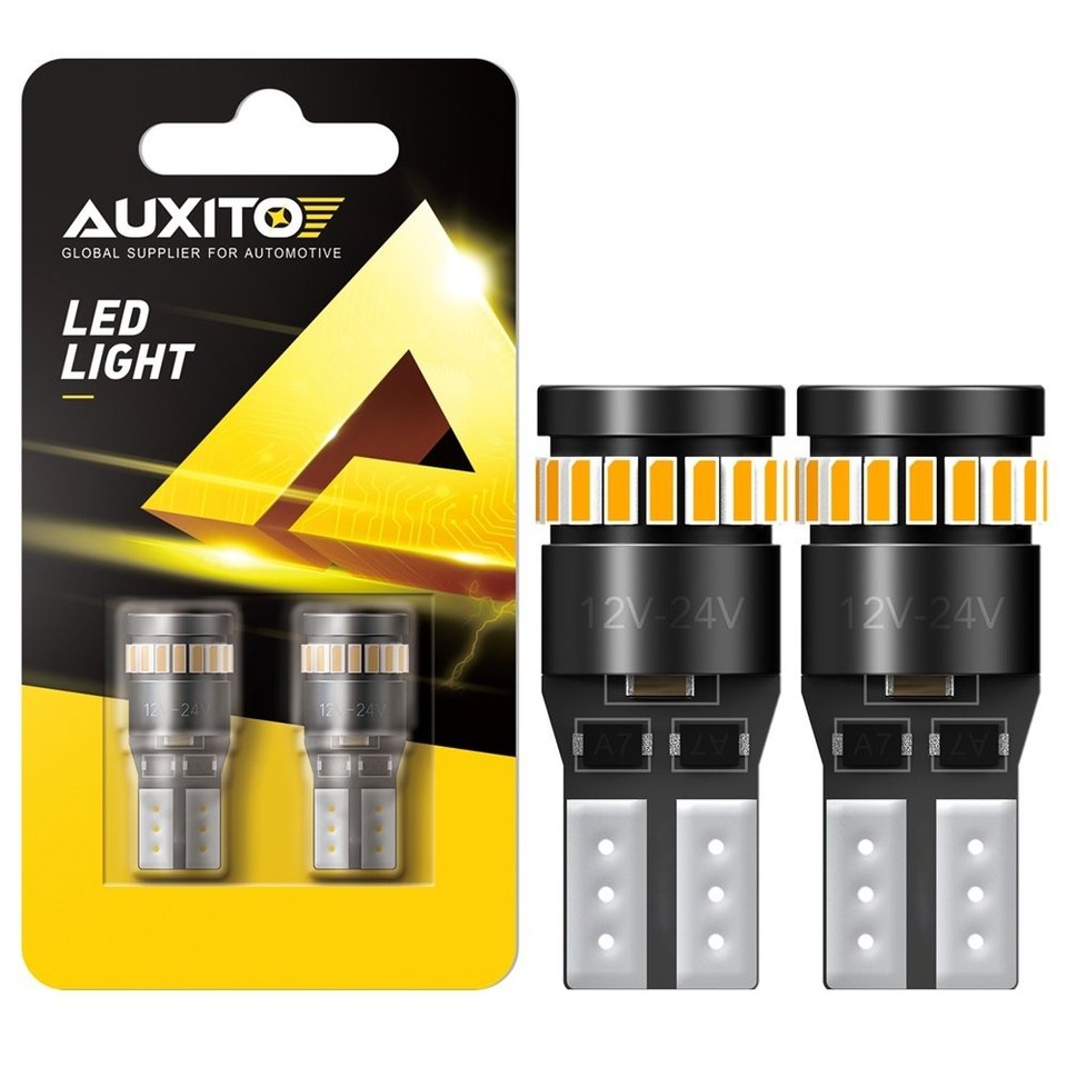 2X T10 194 LED Bulbs 3000K Amber For Dome Map Door Courtesy License ...