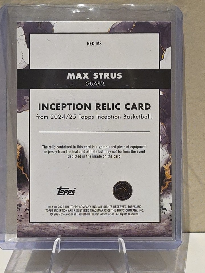 2024-25 Topps Inception Basketball Max Strus Relic /99 Game Worn ...