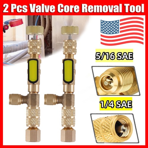 2 X HVAC Tool AC Schrader Valve Core Remover Dual Size 1/4 & 5/16 Port ...