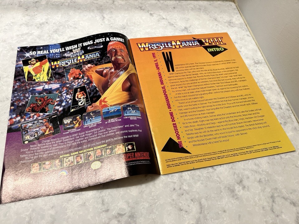 WWE WWF Wrestlemania Program Magazine Sid Justice Autograph Signed Hulk ...