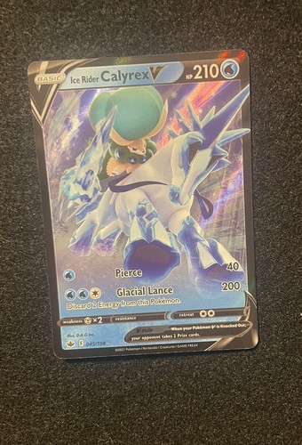 Pokémon TCG Ice Rider Calyrex V Chilling Reign 045/198 Holo Ultra Rare ...