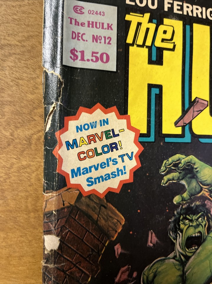 Hulk! The Hulk Magazine Dec. #12, 1978 "The Color Of Hate" Lou Ferrigno ...