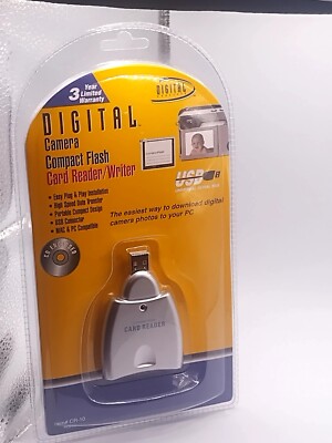 Digital Camera Compact Flash Card Reader Writer Digital Concepts CR-10 ...