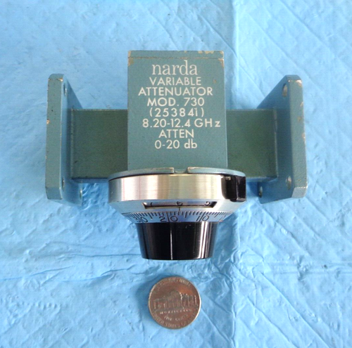 Narda Microwave 730 RF Waveguide Variable Attenuator 253841 8.20-12.4 ...