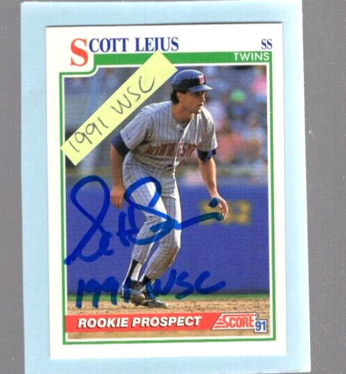 Autographed Scott Leius 1991 WSC added Twins 1991 Score | eBay