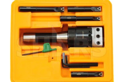 2" Adjustable Boring Head R8 Shank Indexable Carbide Boring Bar Combo 6 ...