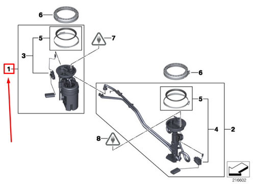 NEW BMW X5 F15, F85 RIGHT FUEL PUMP 16117324296 7324296 ORIGINAL NO ...