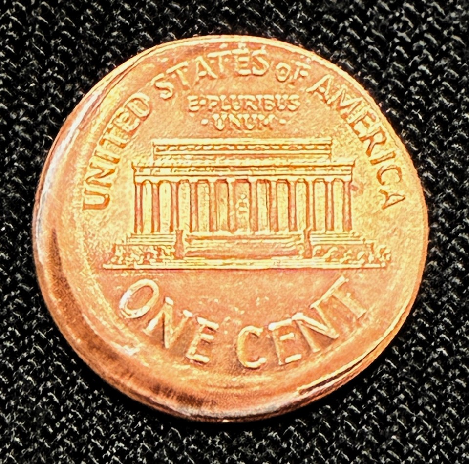 2000 uncirculated U.S.A. 1 cent off-centre mistrike broadstrike dish ...