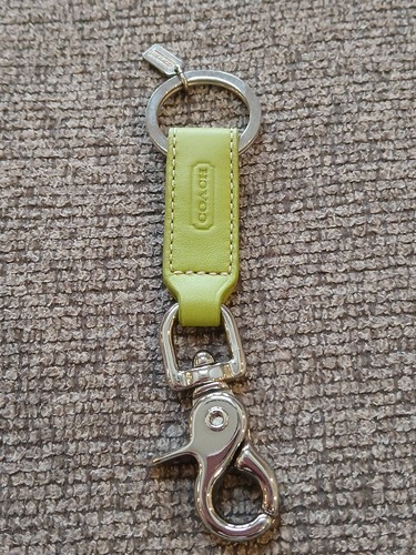 Coach Keychain Bag Charm NEW Green Leather Metal Clasp Key Ring | eBay