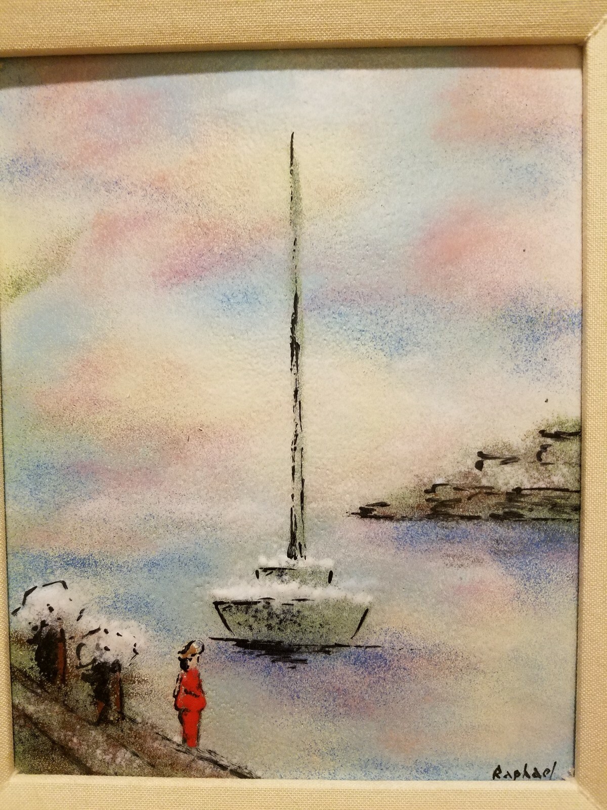 VINTAGE ENAMEL ON COPPER PAINTING SIGNED RAPHAEL | eBay