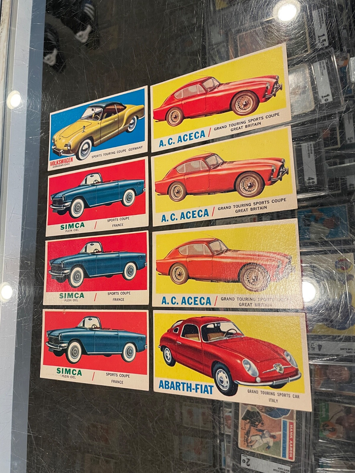 1961 TOPPS SPORTS CARS 38 CARD LOT FERRARI ALFA ROMEO MASERATI JAGUAR ...
