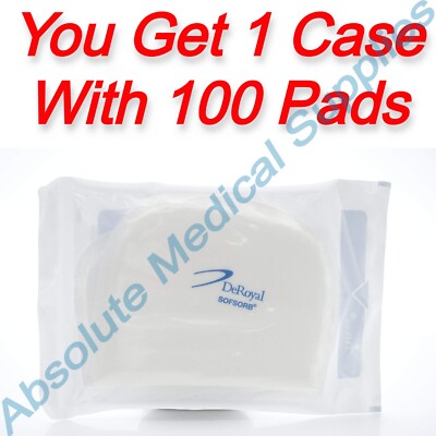 *100-Pieces* DeRoyal Sofsorb Pad Absorbent 6" x 4" Wound Dressing 46 ...