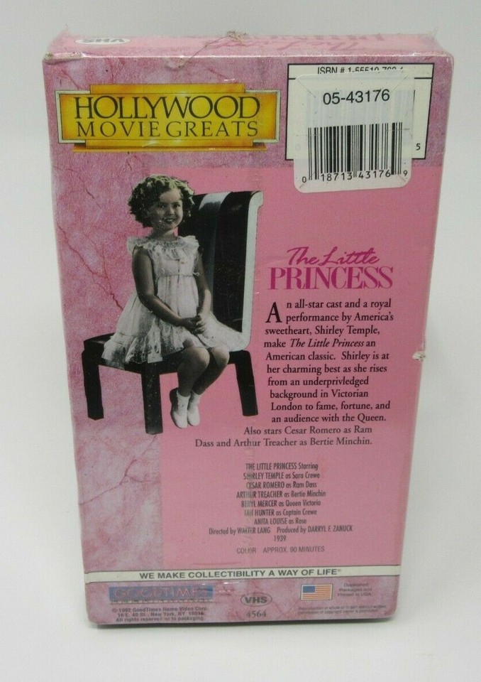 THE LITTLE PRINCESS VHS VIDEO MOVIE, SHIRLEY TEMPLE, CESAR ROMERO, 1939 ...