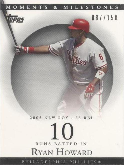 2007 Topps Moments & Milestones - Ryan Howard #90-10 2005 NL ROY - 63 ...