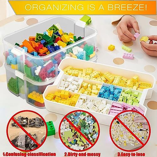 Kids Toys Storage Organizer for Lego Clear Building Blocks Container ...