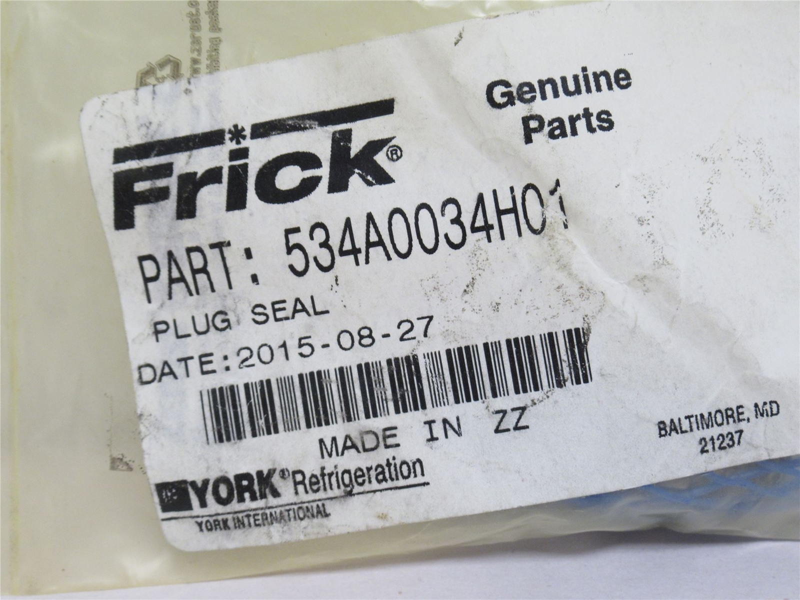 235064 New-No Box Frick 534A0034H01 Plug Seal 1/2" for sale online | eBay