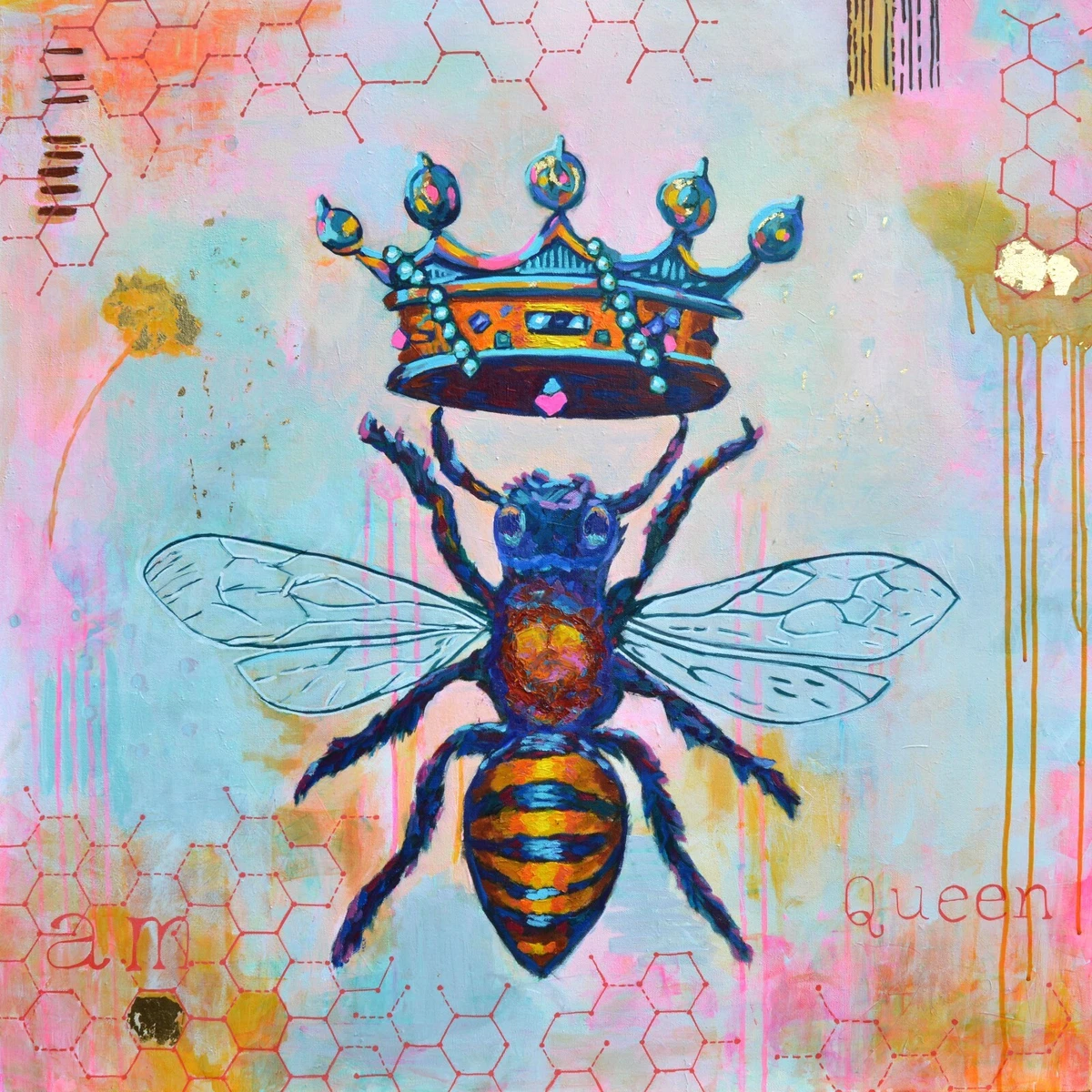 Queen Honey Bee Drawing