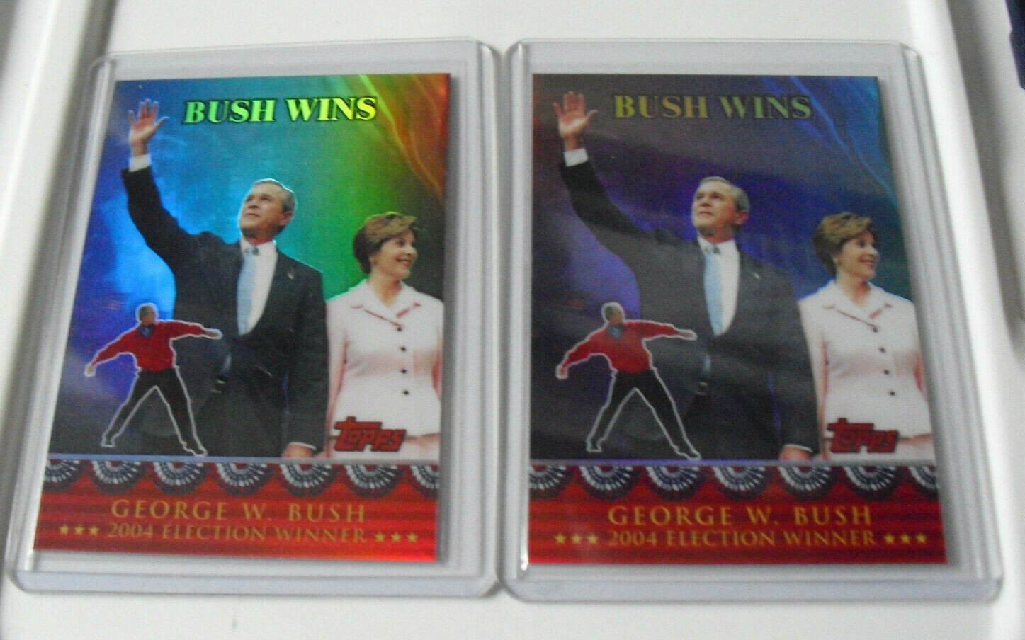 Lot of 2 2004 Topps Election 2004 George W Bush Wins Refractor Cards | eBay