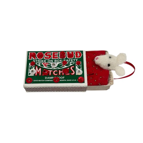 Vintage 1970s Rosebud Matches Matchbox Sleeping Mouse Christmas Tree ...