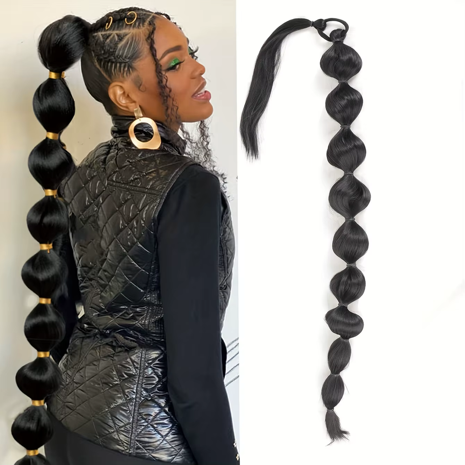 Synthetic African Fluffy Ponytail Hair Extensions-Extended Long Braid ...