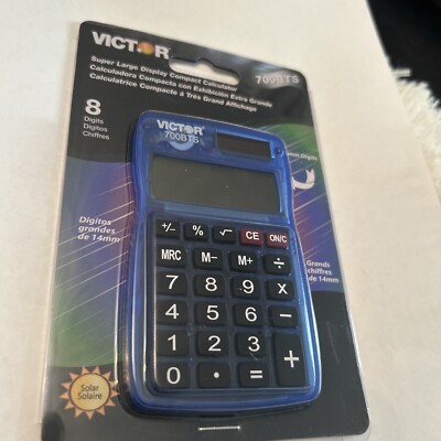 Victor 700BTS Basic Calculator 8-Digits - Clear Blue Translucent, Solar ...