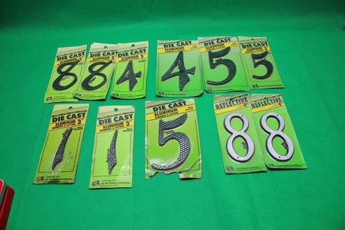 LOT OF Hy-Ko Random Plastic/metal Reflective House Numbers 29069306090 ...