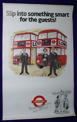 LONDON TRANSPORT BUSES POSTER ROUTEMASTER BUS CONDUCTOR DEC 1986 GAX ...