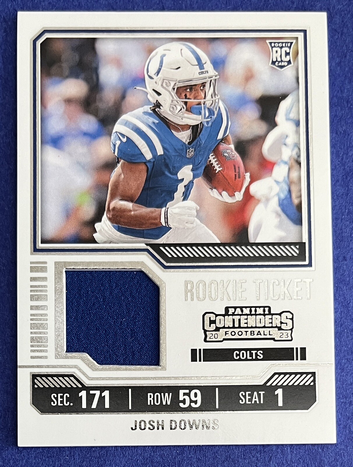 Josh Downs 2023 Panini Contenders ROOKIE TICKET JERSEY RELIC #TS21 ...