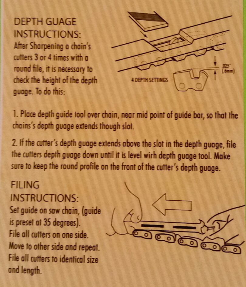 RAKER GAUGE FILING AND CHAIN SHARPENING TOOL 4 in 1 WITH FLAT FILE | eBay