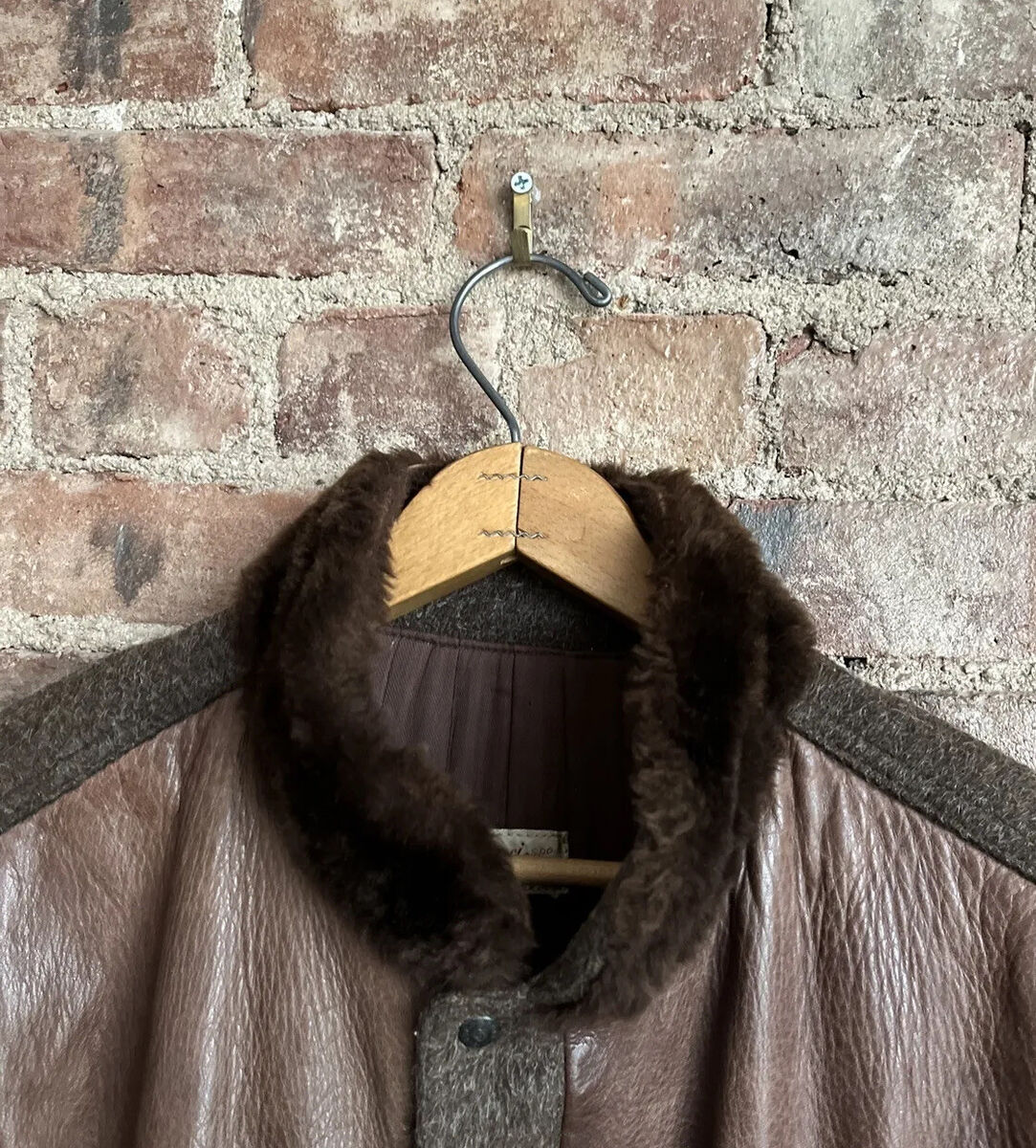 Vintage Gucci Mens Jacket, Sz 46 Leather/Shearling/Wool Vintage Gucci Mens Jacket, Sz 46 Leather/Shearling/Wool