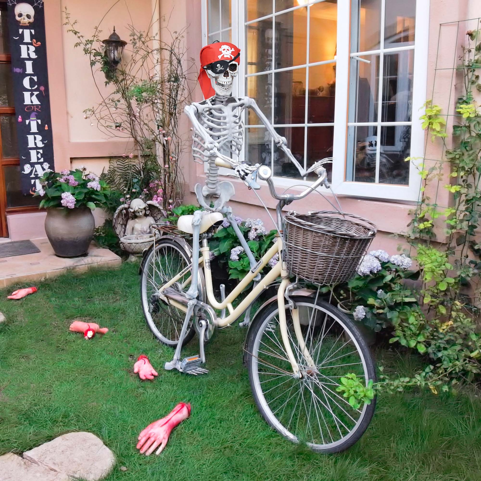 5.4' Full Body Skeleton Prop Poseable Joints Halloween Decor Human ...