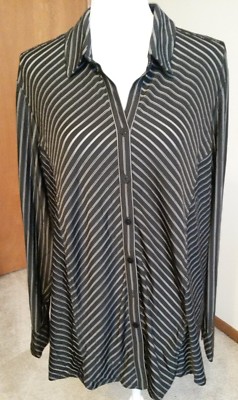 Dialogue From QVC Size XL Still Has Tags on it Blk /White Stripes | eBay