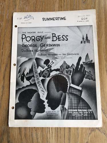 1935 "Summertime" Sheet Music - Porgy and Bess - George Gershwin | eBay
