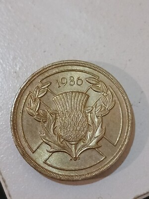 1986 £2 TWO POUND COIN - THISTLE - SCOTLAND COMMONWEALTH GAMES ...