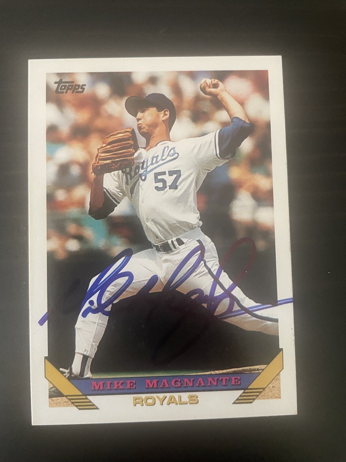 1993 Topps #186 Mike Magnante Kansas City Royals Signed Card ...