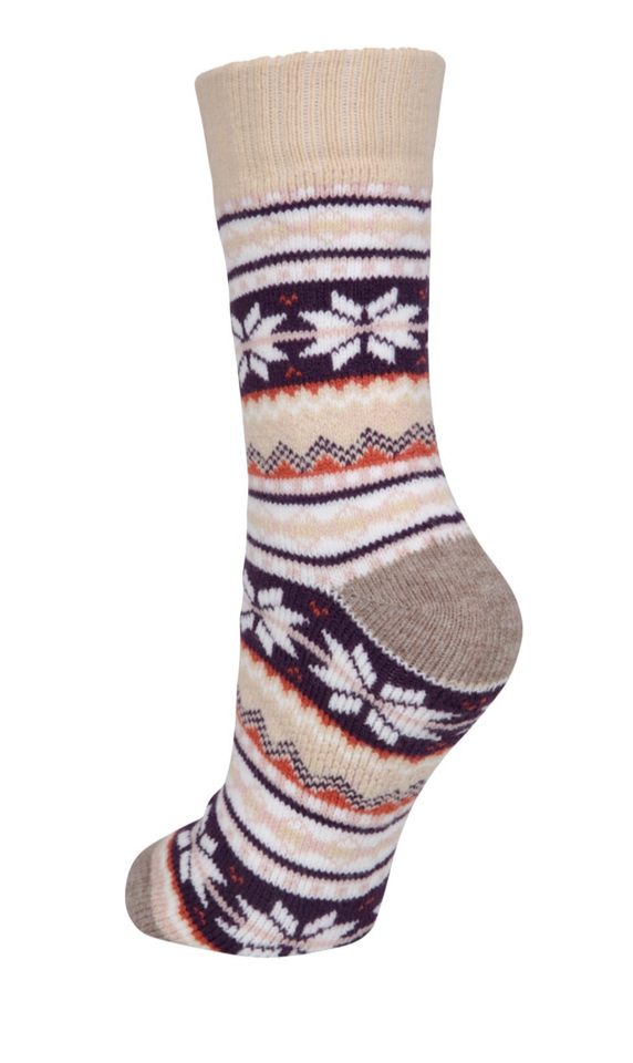 Mountain Warehouse Country to Coast Fairisle womans cosy socks Beige UK ...