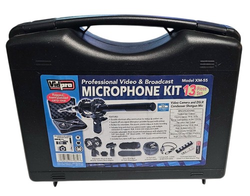 Vidpro XM-55 Condenser Shotgun Microphone Video Broadcast Mic In Case ...