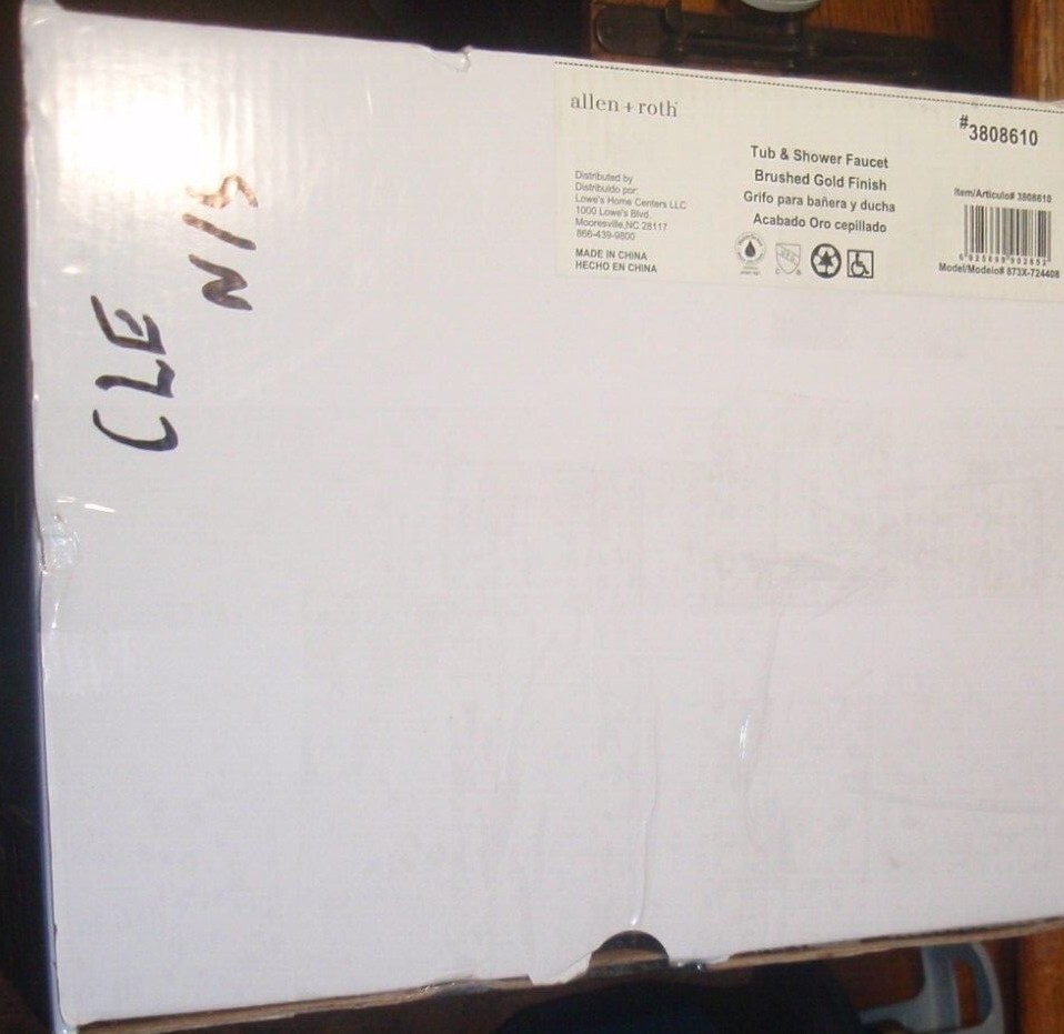 ALLEN + ROTH TUB & SHOWER FAUCET-BRUSHED GOLD FINISH-#3808610 | eBay