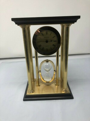Benchmark Quartz Clock GOLD COLOR TRIM With Hourglass | eBay