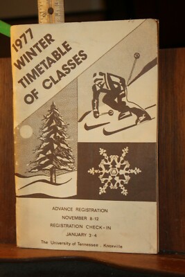 Vintage 1977 Winter Timetable of Classes University of Tennessee | eBay