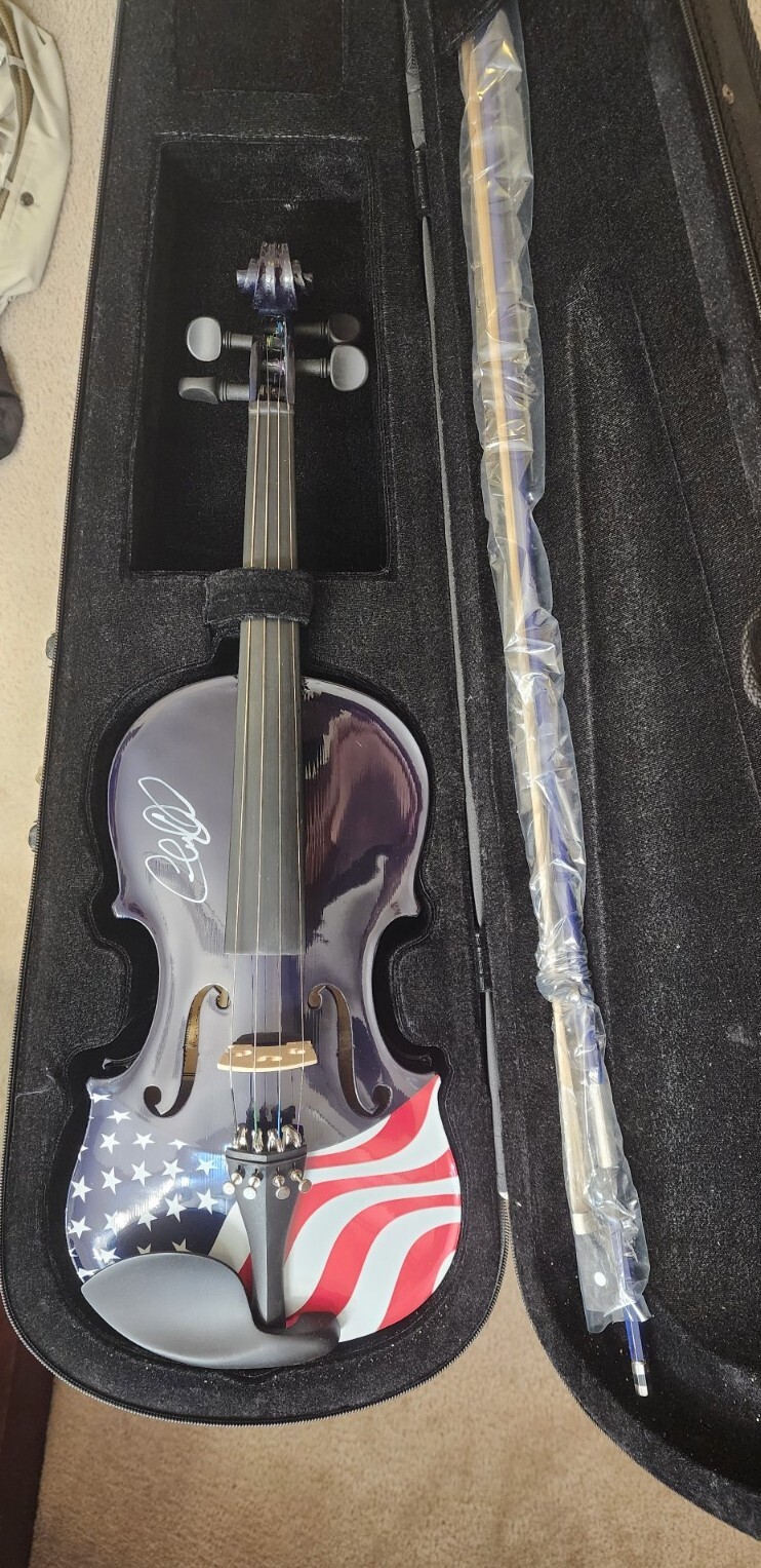 Charlie Daniel's Autographed American Flag Fiddle. Autographed Photo ...