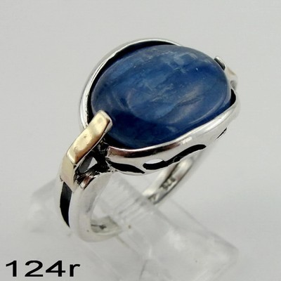 Hadar Designers blue kyanite ring 9k yellow gold sterling silver 6,7,8 ...
