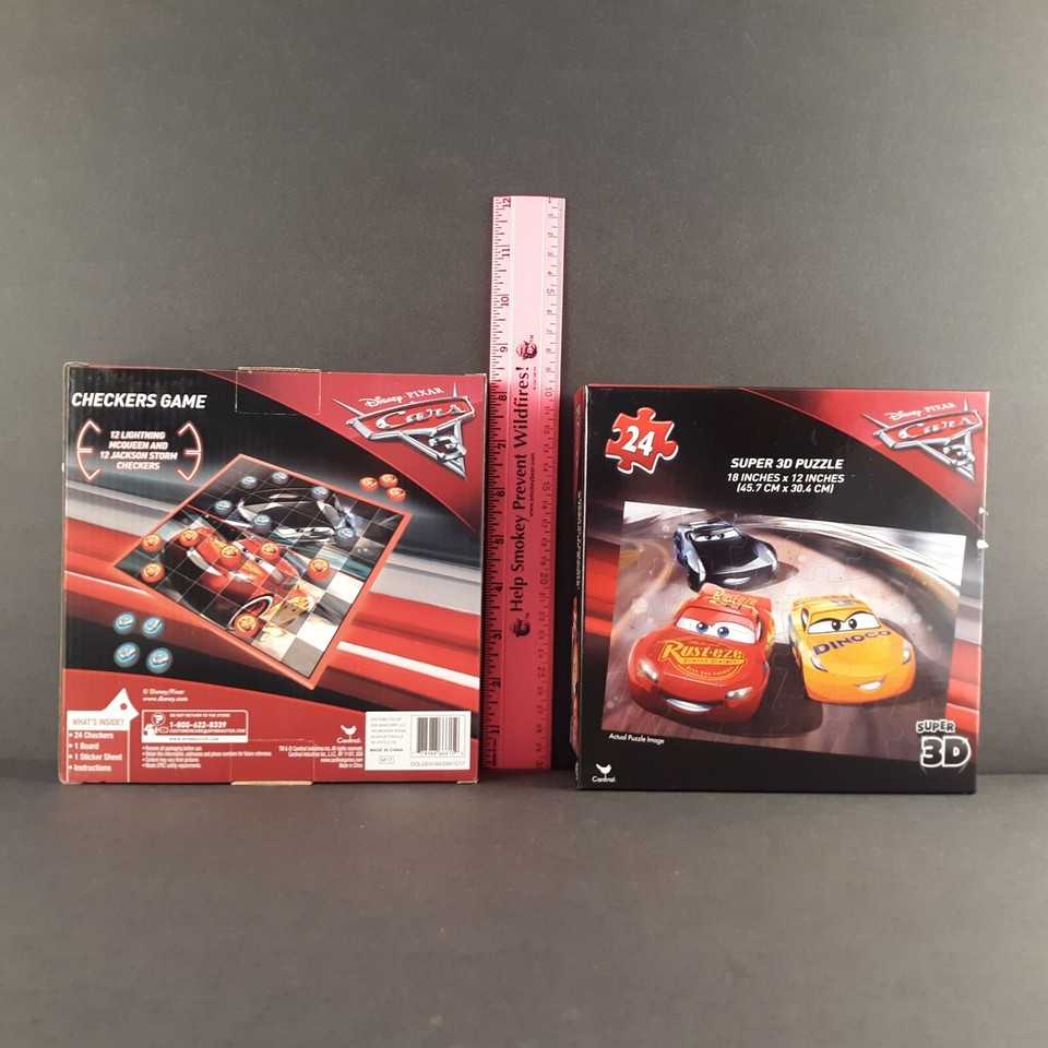 Disney Pixar Cars 3 Super 3D Puzzle 18”x12” Lightning McQueen ...